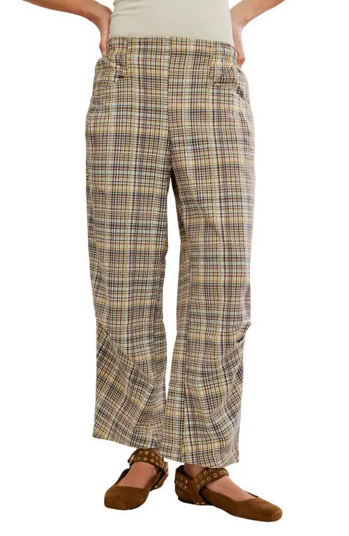 Free People Striped Pull-on Pants - Ivory/brown Multi