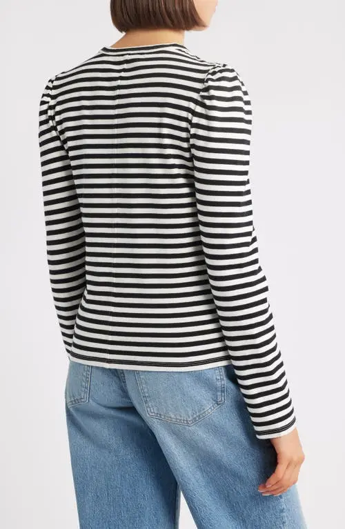Madewell Striped Long Sleeve Puff Top - Lighthouse