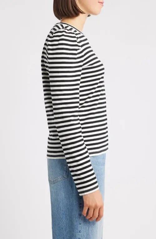 Madewell Striped Long Sleeve Puff Top - Lighthouse