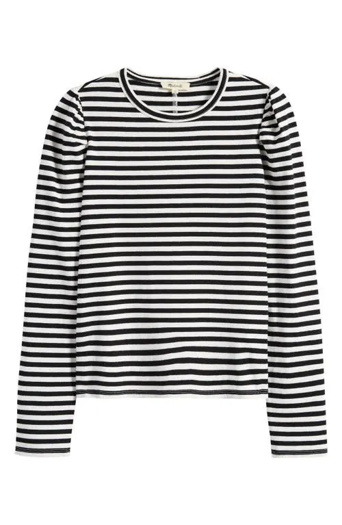 Madewell Striped Long Sleeve Puff Top - Lighthouse