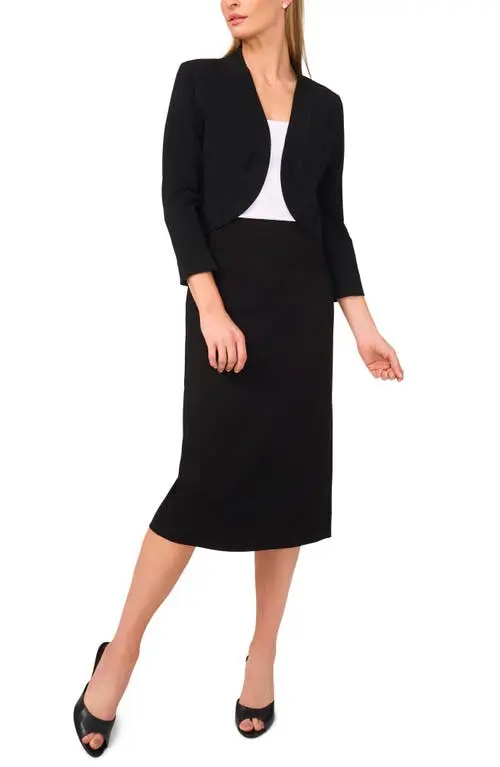 Halogen Three Quarter Sleeve Shrug - Rich Black