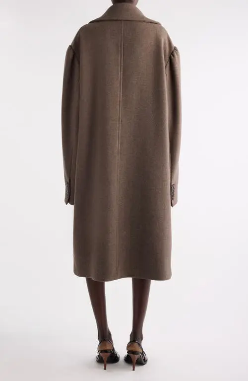 Dries Van Noten Raquel Wool Blend Long Pea Coat