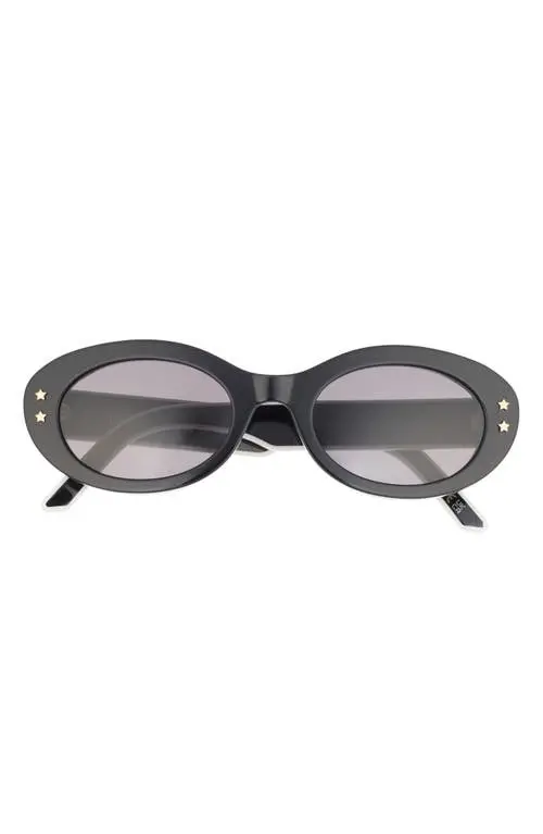 Dior Pacific B4i 51mm Oval Sunglasses - Shiny Black/smoke