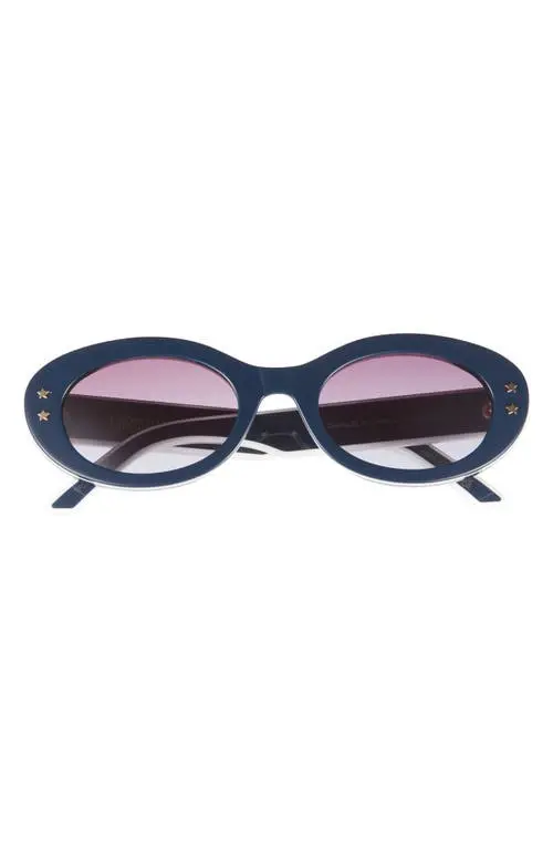 Dior Pacific B4i 51mm Oval Sunglasses - Shiny Blue /gradient Bordeaux