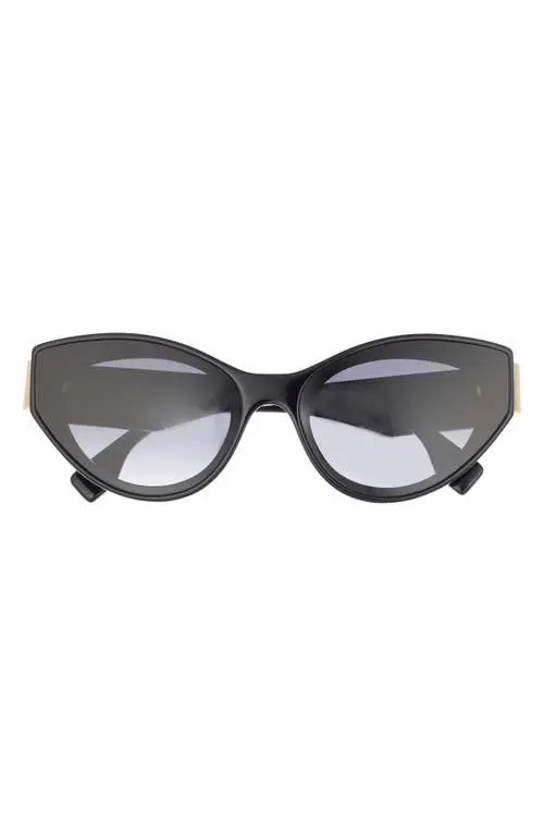 Fendi First 62mm Cat Eye Sunglasses - Shiny Black /gradient Blue
