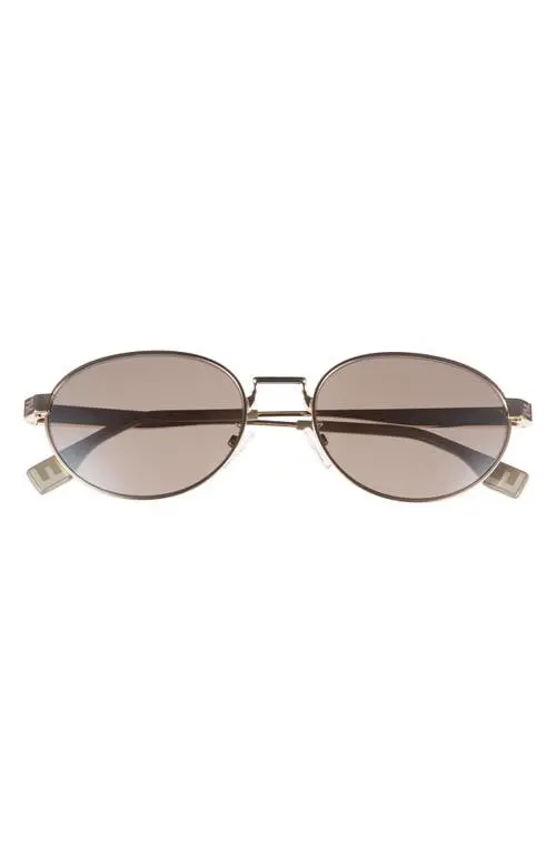 Fendi 55mm Oval Sunglasses - Gold /brown Mirror