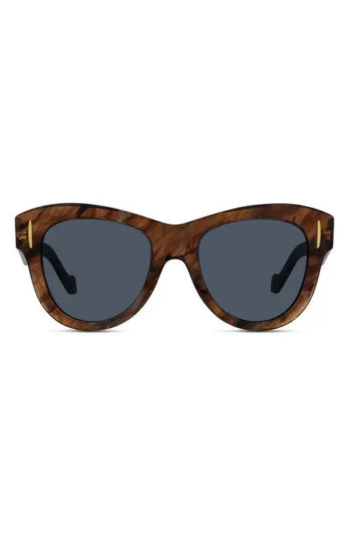 Loewe Anagram Round Sunglasses - Brown Horn/blue