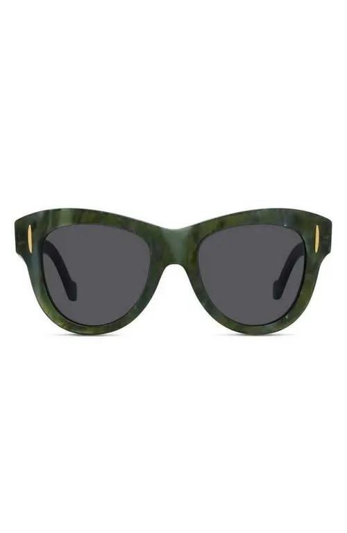 Loewe Anagram Round Sunglasses - Shiny Dark Green/smoke