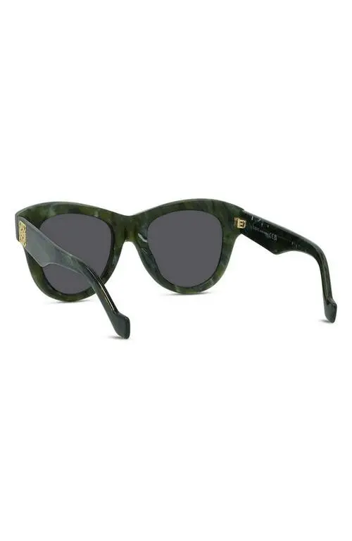 Loewe Anagram Round Sunglasses - Shiny Dark Green/smoke