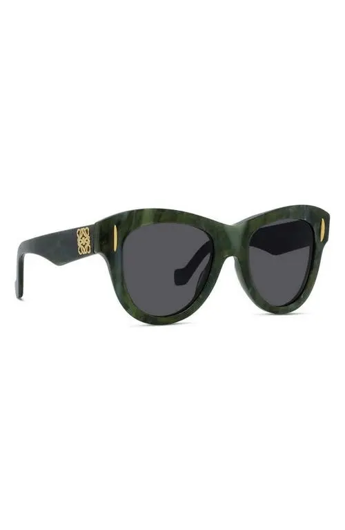 Loewe Anagram Round Sunglasses - Shiny Dark Green/smoke