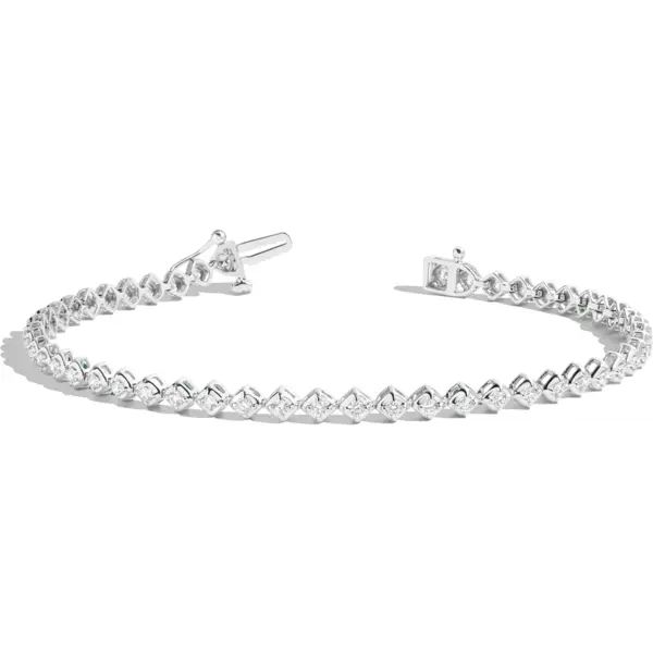 AURATE Petite Lab Grown Diamond Tennis Bracelet - 14k White Gold