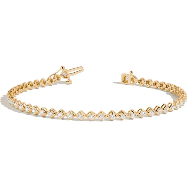 AURATE Petite Lab Grown Diamond Tennis Bracelet - Yellow Vermeil