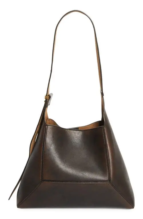 JIMMY CHOO Medium Diamond Leather Hobo Bag - Cognac/gold