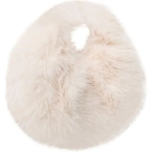 Naked Wardrobe Mini Faux Fur Handheld Bag - Bone