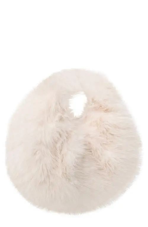 Naked Wardrobe Mini Faux Fur Handheld Bag - Bone