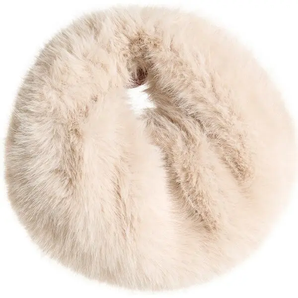 Naked Wardrobe Mini Faux Fur Handheld Bag - Cream
