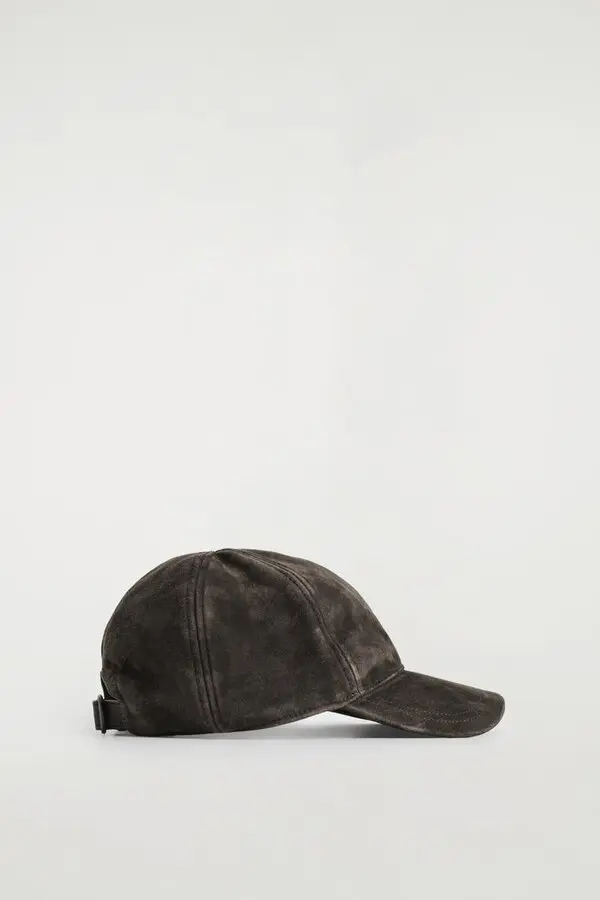 Cos Suede Baseball Cap - Brown
