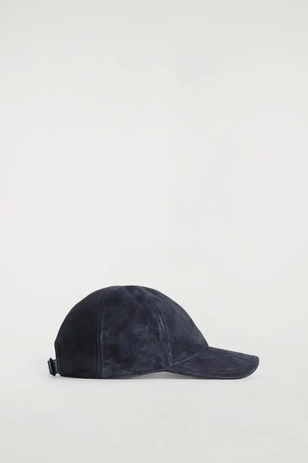 Cos Suede Baseball Cap - Navy