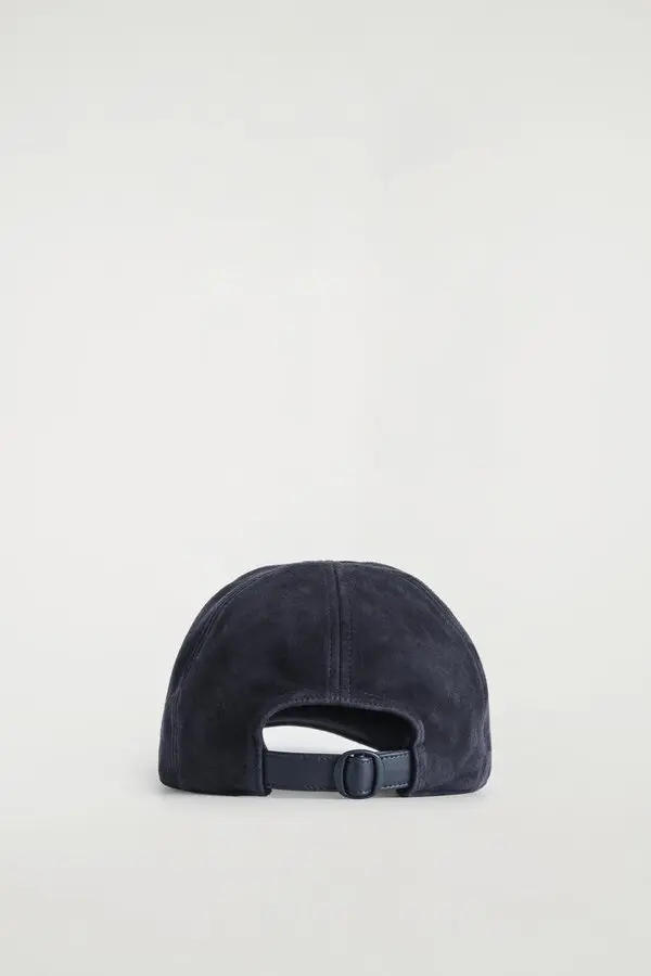Cos Suede Baseball Cap - Navy