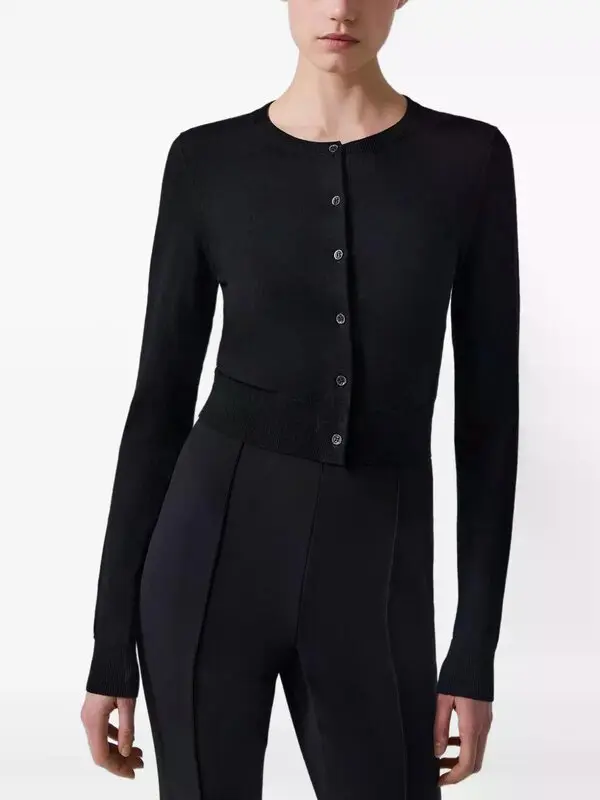 Carolina Herrera Button-front Cropped Cardigan - Black