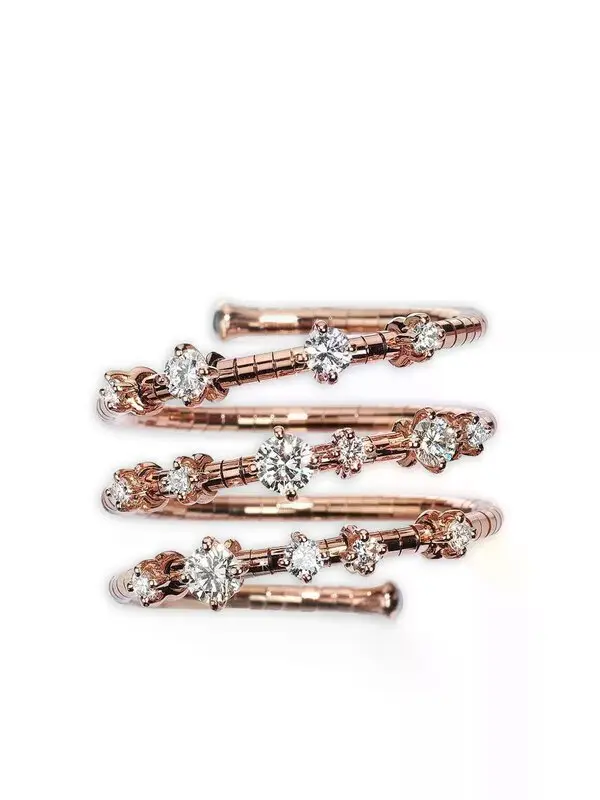 MATTIA CIELO 18k Rose Gold Diamond Wrap Ring - Pink
