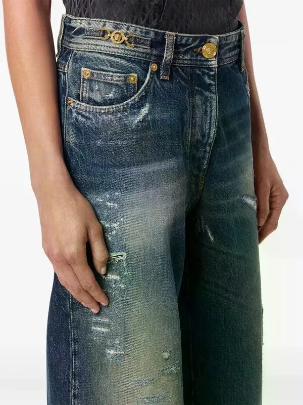 Versace Patchwork Distressed-effect Jeans
