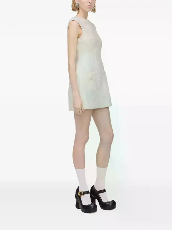 Marc Jacobs Tweed Mini Dress With Pockets - Neutrals