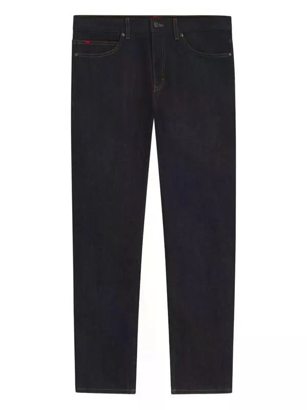 Hugo Leather-patch Straight Leg Jeans