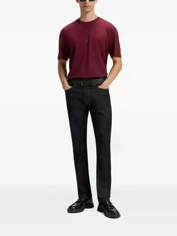 Hugo Leather-patch Straight Leg Jeans