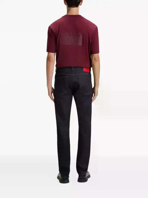 Hugo Leather-patch Straight Leg Jeans
