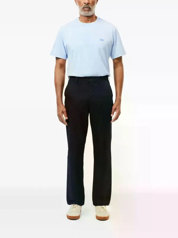 Lacoste Embroidered-logo Flat-front Trousers