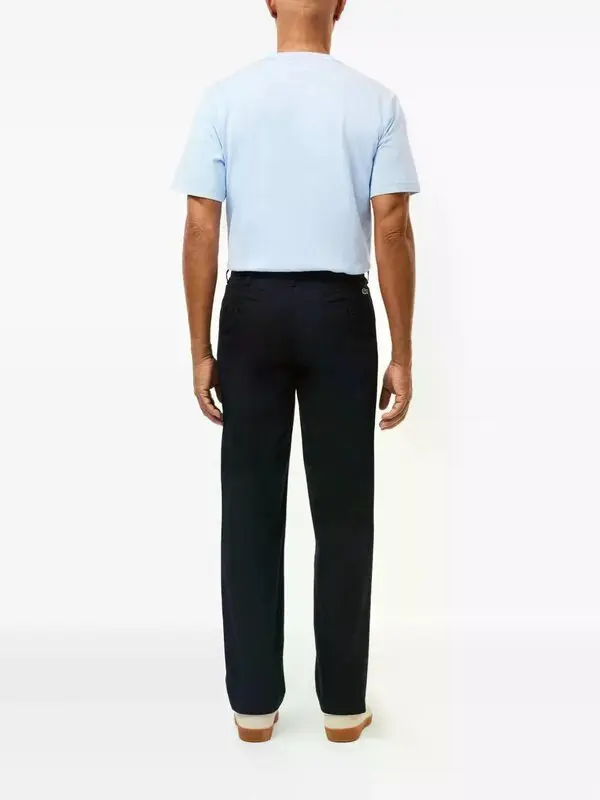 Lacoste Embroidered-logo Flat-front Trousers