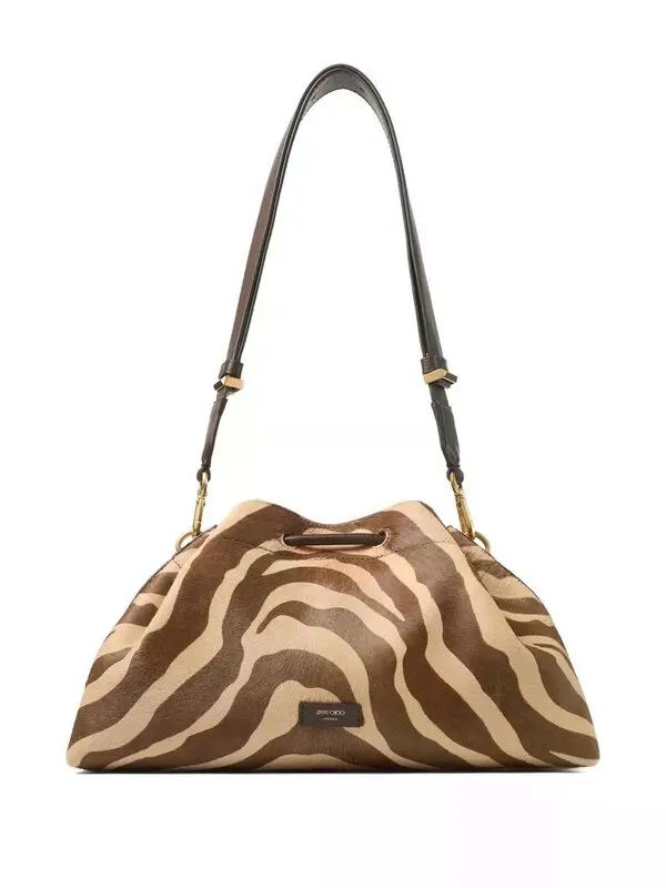 JIMMY CHOO Cinch Zebra-print Shoulder Bag