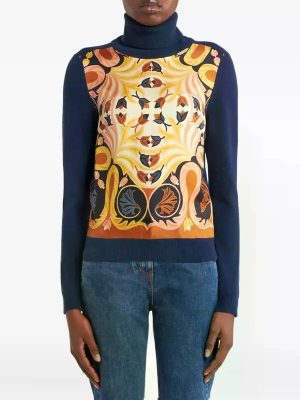 Etro Printed Roll Neck Sweater