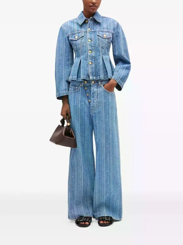 GANNI Pleated Denim Jacket