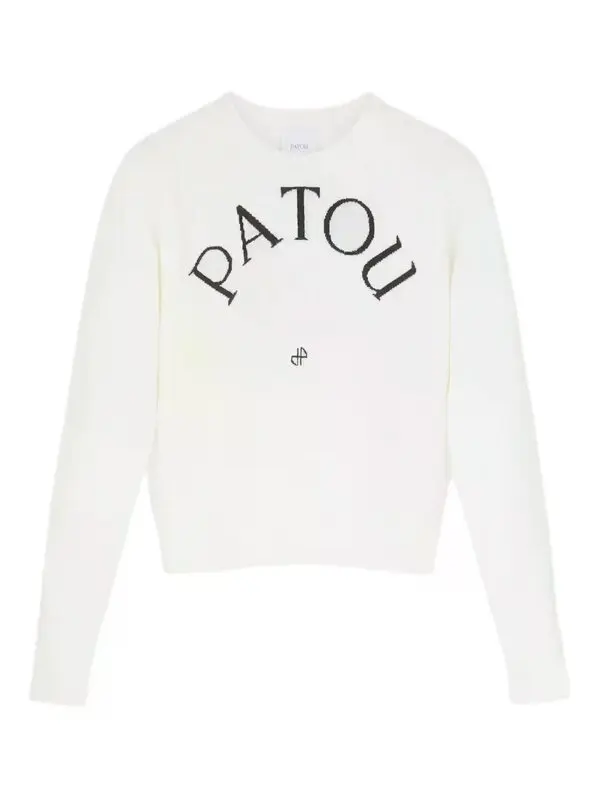 Patou Logo-embroidered Wool Sweater - White