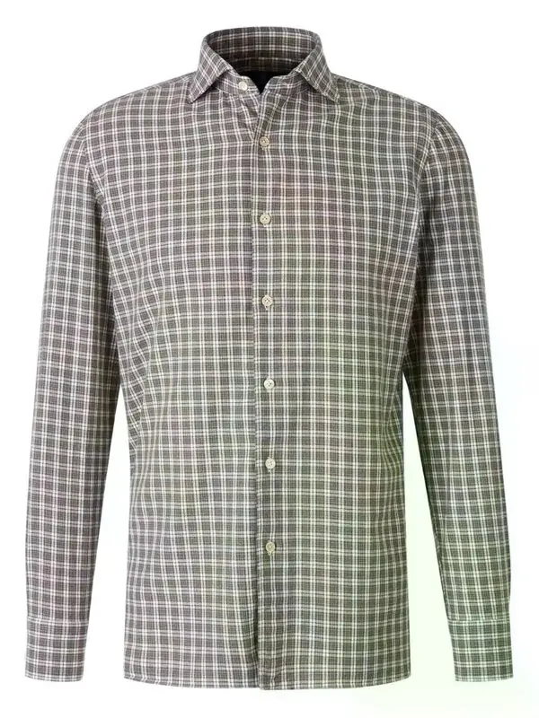 LUIGI BORRELLI Checked Button-down Shirt - Grey