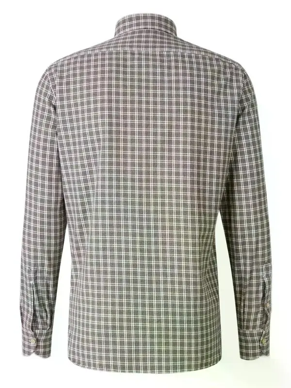 LUIGI BORRELLI Checked Button-down Shirt - Grey