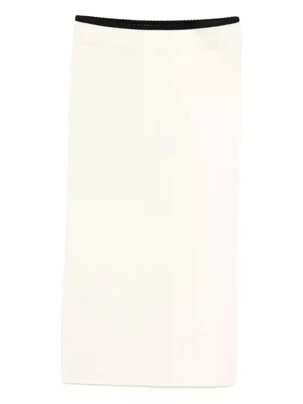Pinko Ribbed Midi Skirt - Neutrals