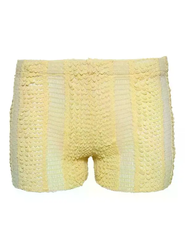 ROBERTA EINER Smocked Ruffled Shorts - Yellow