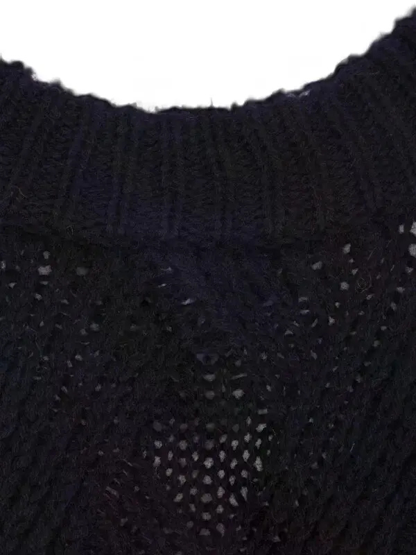 ALLUDE Diamond-pattern Wool Sweater - Blue