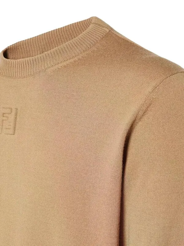 Fendi Embossed-logo Wool Sweater