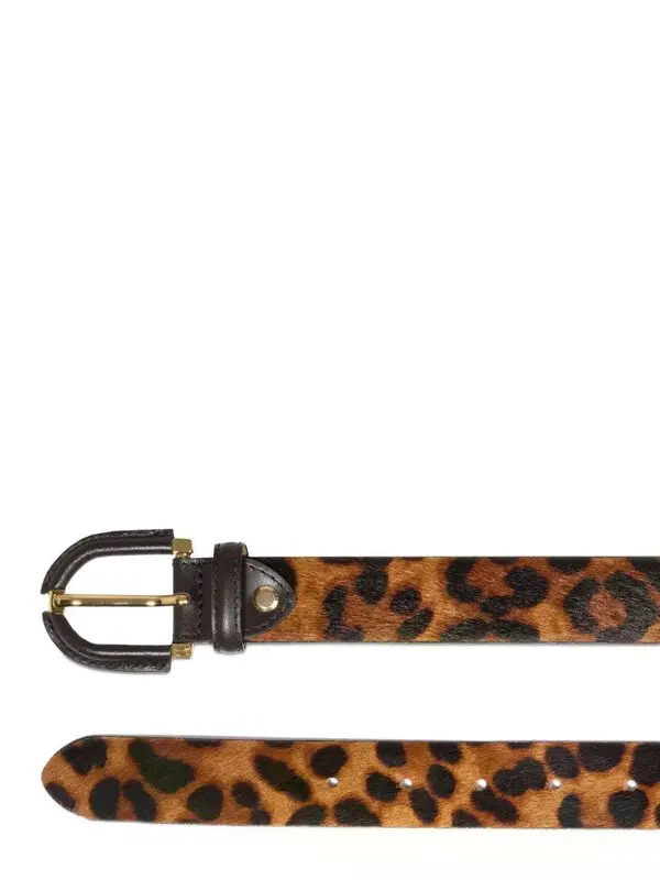 LANCEL Ardillon Leopard-print Buckle Belt