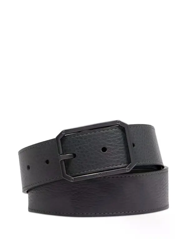 LANCEL Leather Belt With Metal Buckle - Grey