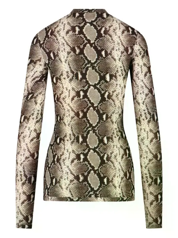 DURAN LANTINK Snakeskin-print High-neck Top