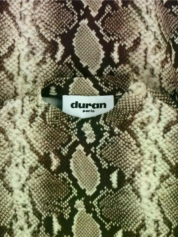 DURAN LANTINK Snakeskin-print High-neck Top