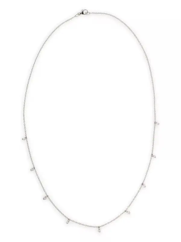 BAGGINS 18k White Gold Floating Diamond Necklace - Silver