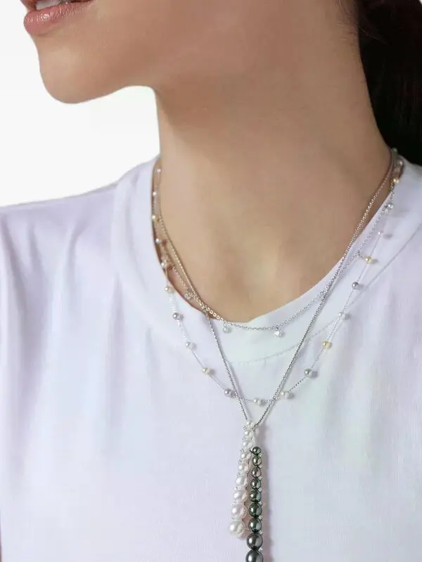 BAGGINS 18k White Gold Floating Diamond Necklace