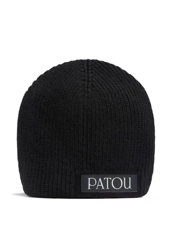 Patou Wool Logo Beanie - Black