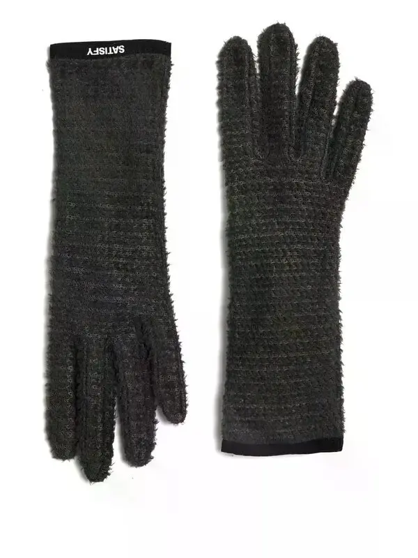 Satisfy Fleece Waffle-textured Gloves - Black